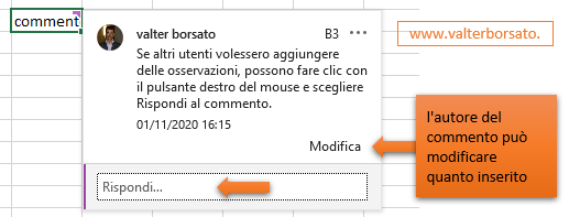 Note e commenti nei fogli di lavoro di Excel | I nuovi Commenti di ...
